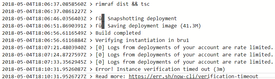 Timeout while verifying instance count · Issue #1247 · vercel/vercel · GitHub