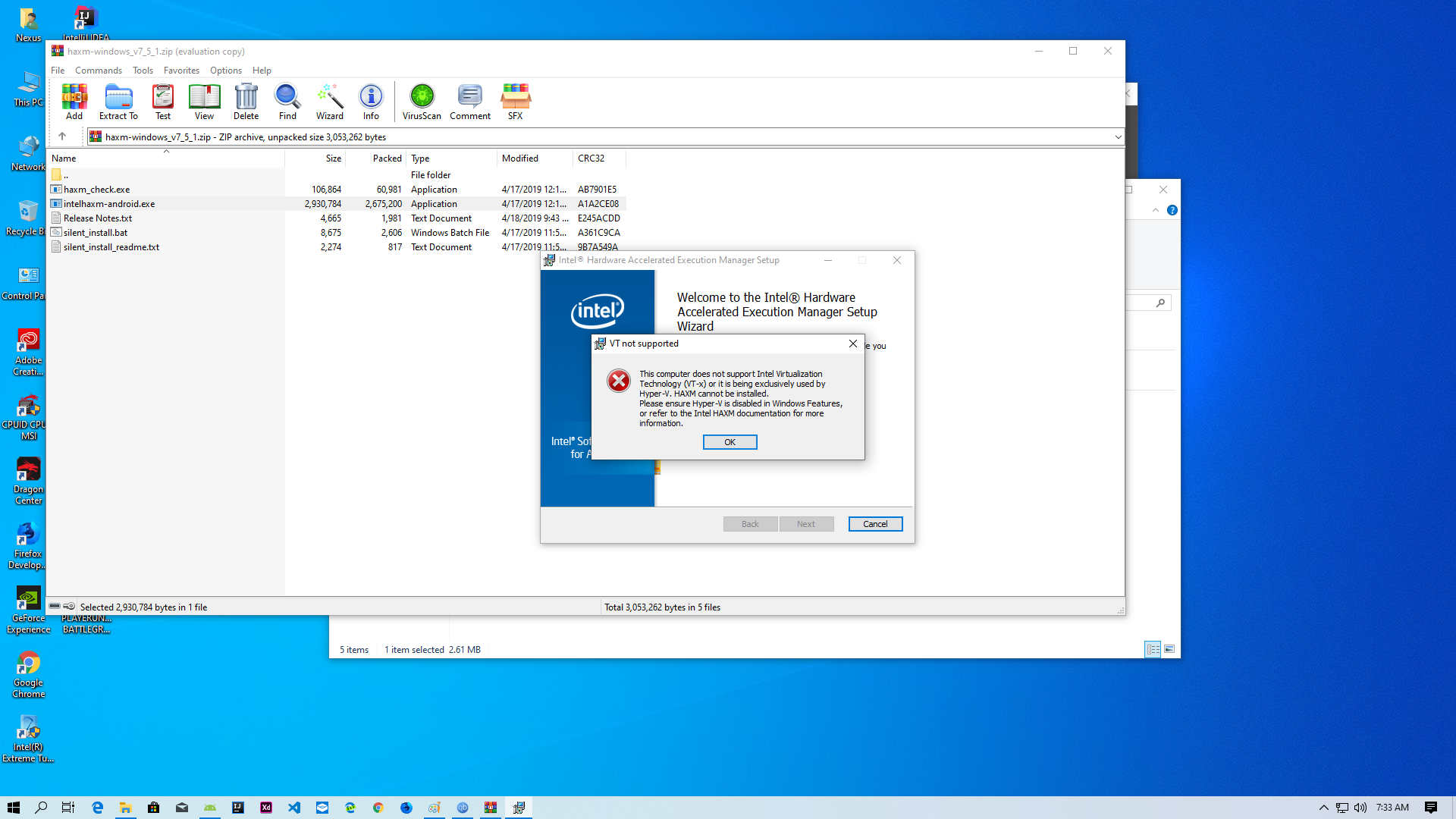 Cannot Install HAXM (7.5.1) in Windows 10 1903 · Issue #207 · intel/haxm · GitHub