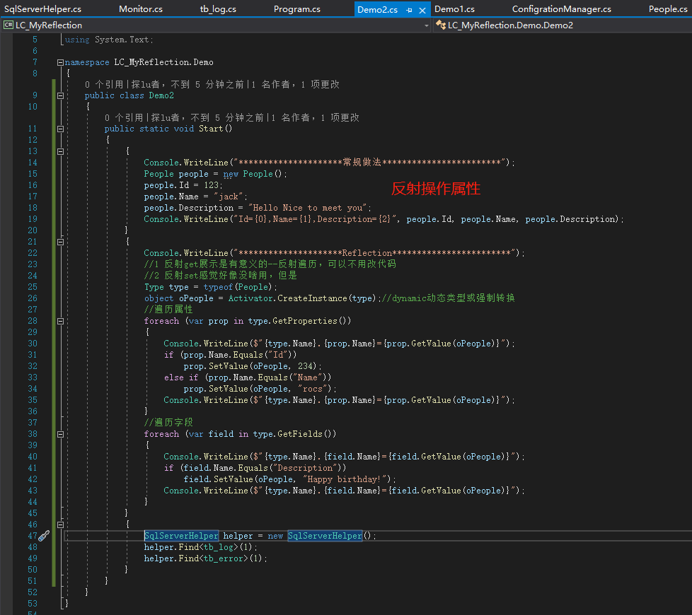 GitHub - jacklqy/LC_MyReflection: 1、dll-IL-metadata-反射；2、反射加载dll，读取module、类、方法、特性；3、反射创建对象，反射+简单 ...