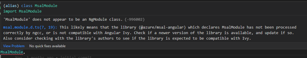 MSAL Angular not Ivy compatible · Issue #4956 · AzureAD/microsoft-authentication-library-for-js ...
