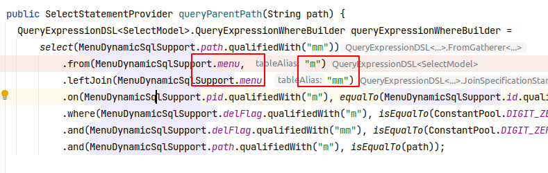 The table aliases always the same when use self join · Issue #390 · mybatis/mybatis-dynamic-sql ...