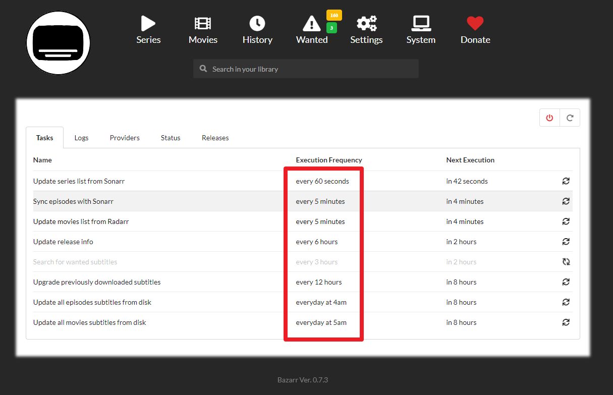 Task interval settings · Issue #422 · morpheus65535/bazarr · GitHub