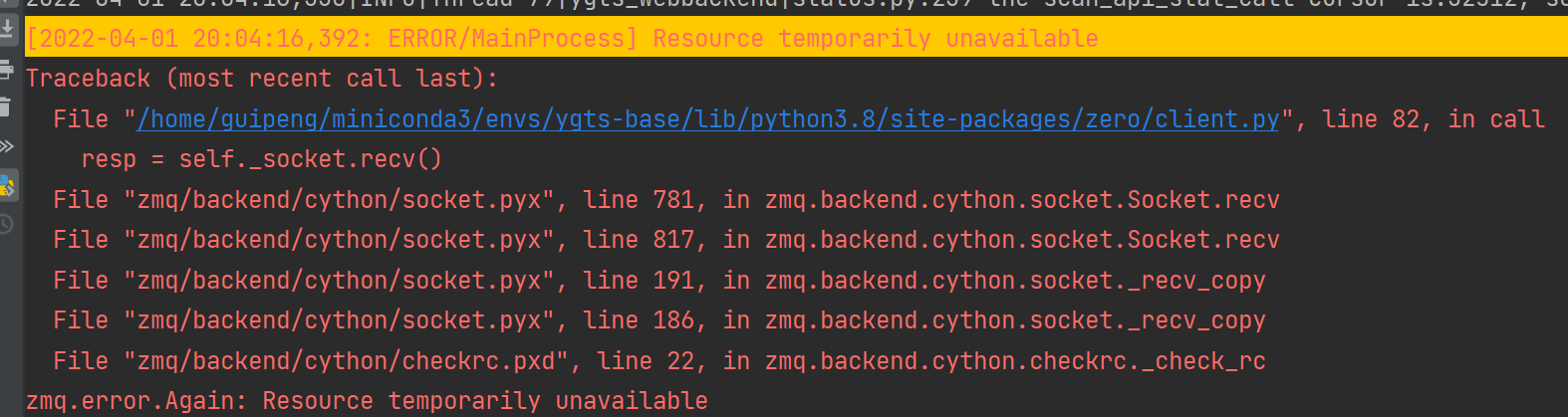 zmq.error.Again: Resource temporarily unavailable · Issue #11 · Ananto30/zero · GitHub