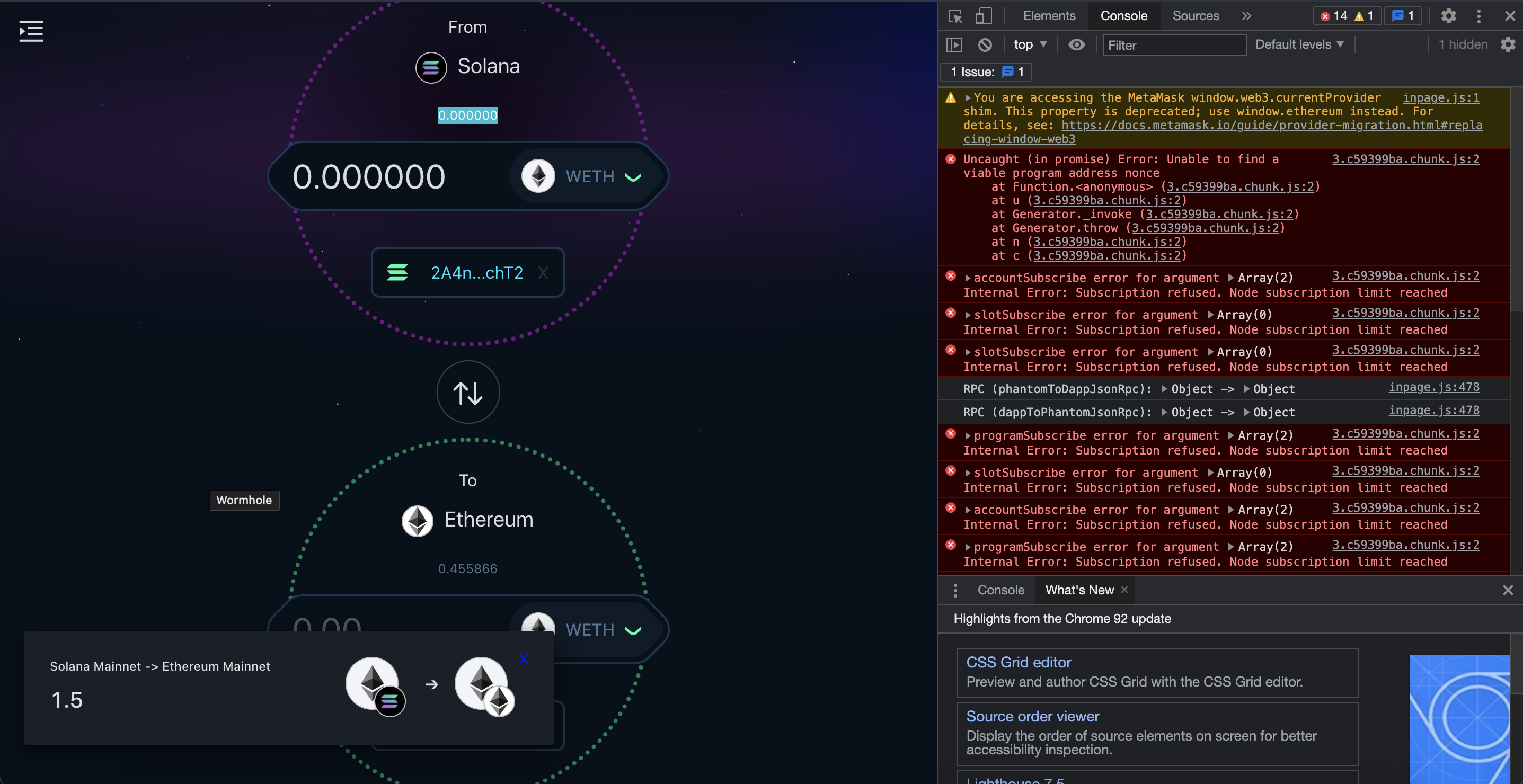 WETH V1 Wormhole stuck · Issue #353 · solana-labs/oyster · GitHub