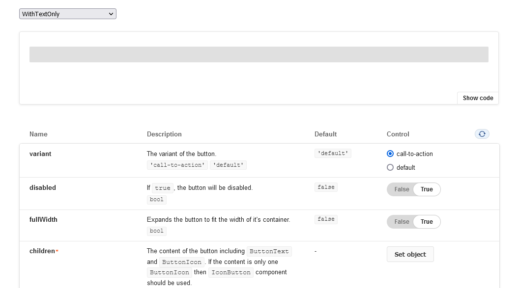 Dropdown feature for stories (with Code Preview, ArgsTable and Documentation) · Issue #15424 ...