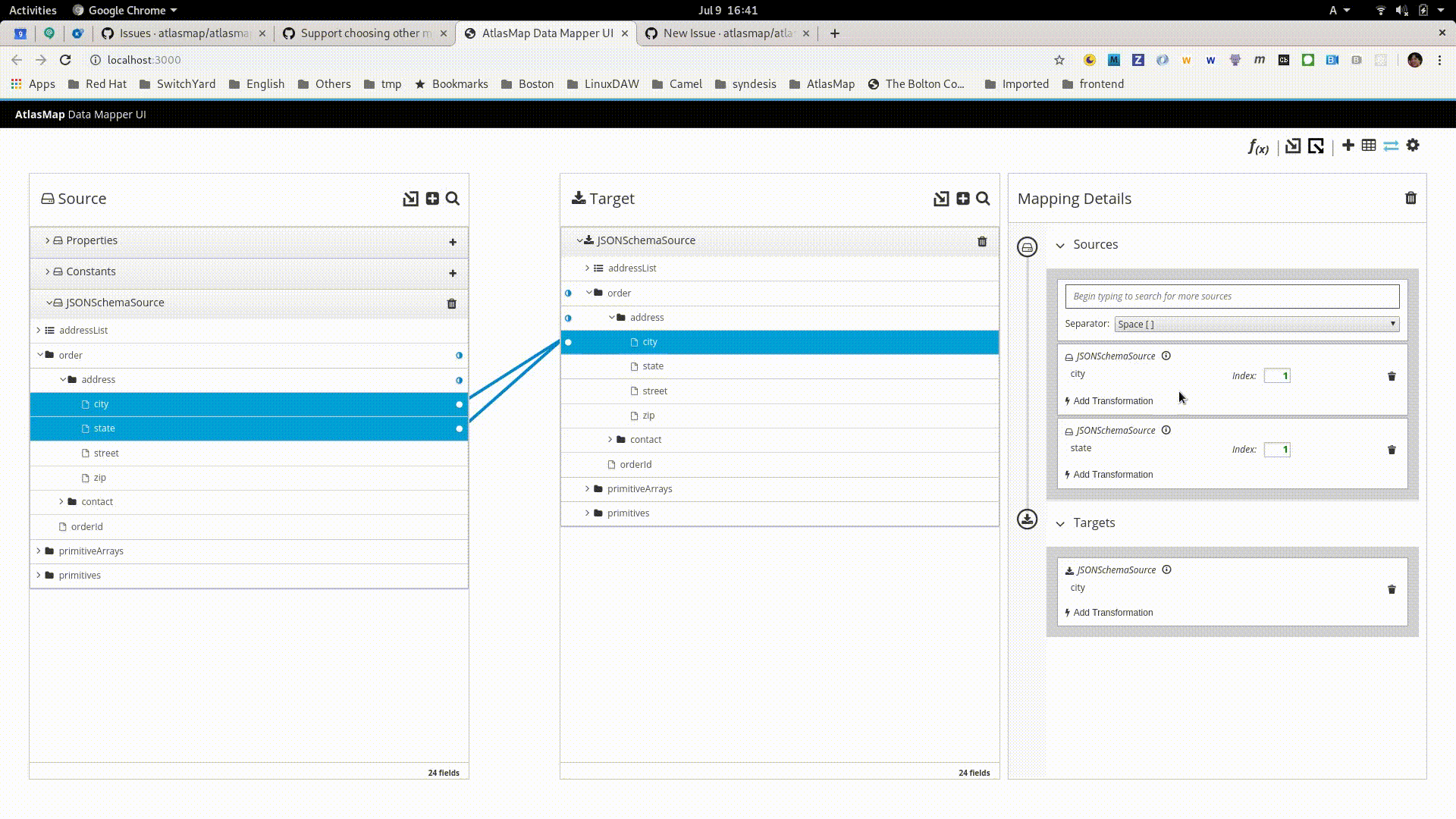 mapped/transformation icons disappear once transformation is added ...