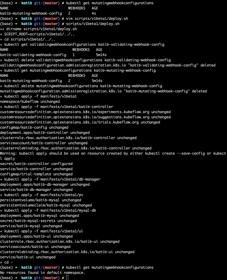 running deploy.sh twice, and katib-mutating-webhook-config is not created. · Issue #1350 ...