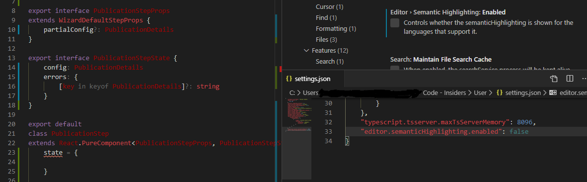 [Insiders]: Semantic highlight cannot be disabled · Issue #94278 ...