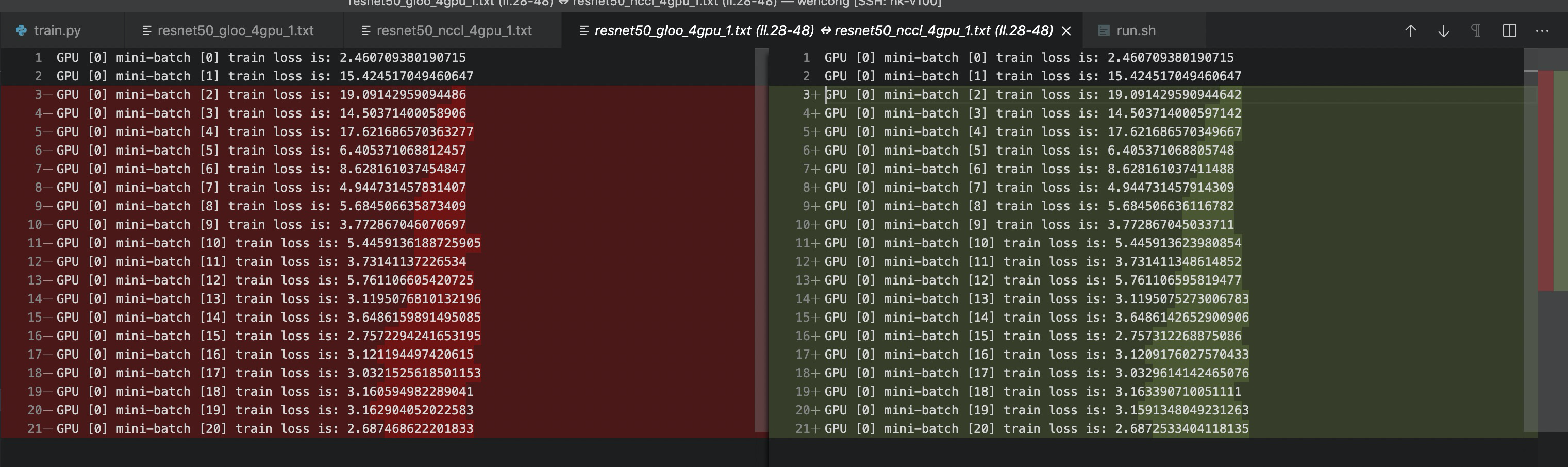 Why changing the backends of ddp from NCCL to GLOO introduces a significant difference in train ...