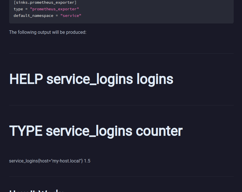 Prometheus Sink Docs Are Rendering Incorrectly · Issue 5455 · Vectordotdev Vector · Github