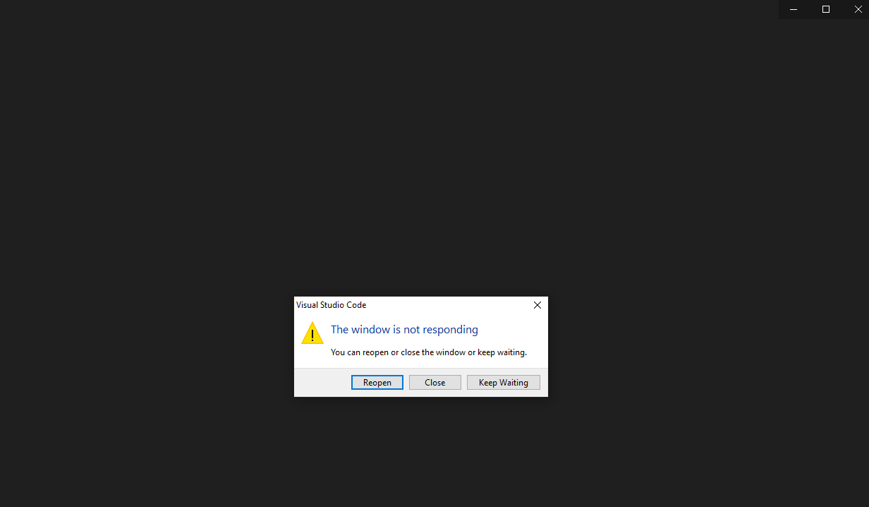 VScode slow startup. Displays error message "The window is not responding" · Issue #182690 ...