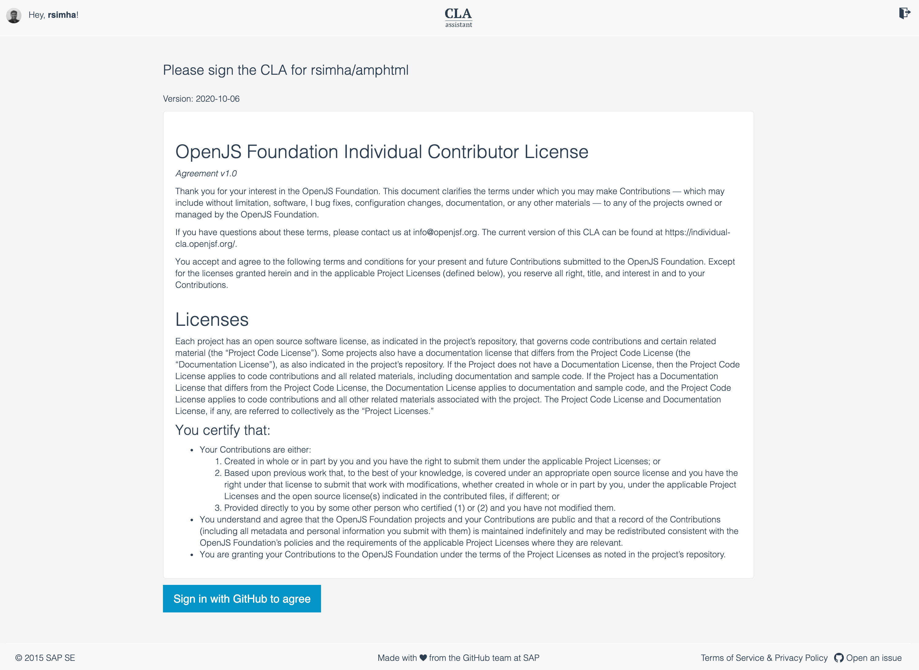 Transition from Google CLA to an OpenJSF CLA · Issue #60 · ampproject/meta · GitHub