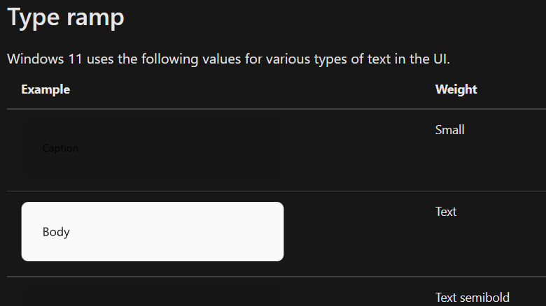 Type Ramp text is not legible when in dark theme · Issue #3558 · MicrosoftDocs/windows-dev-docs ...