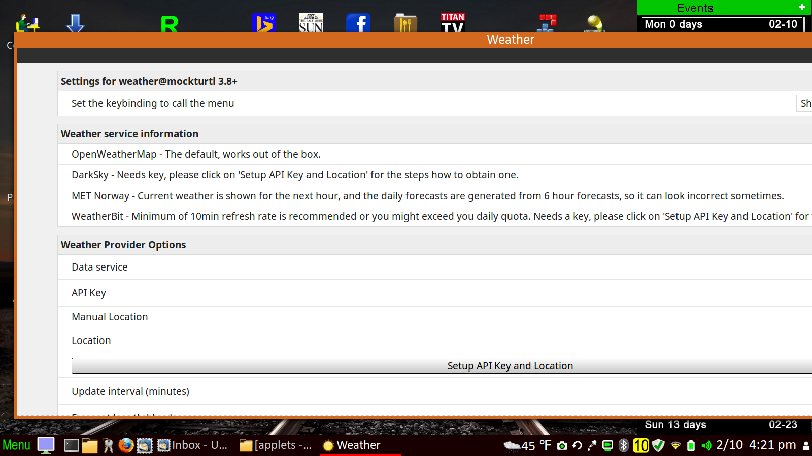 weather@mockturtl, the config window is wider than desktop, can't read all · Issue #2853 ...