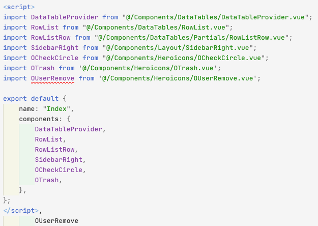 Auto-completed component imports sometimes end up in the wrong place ...