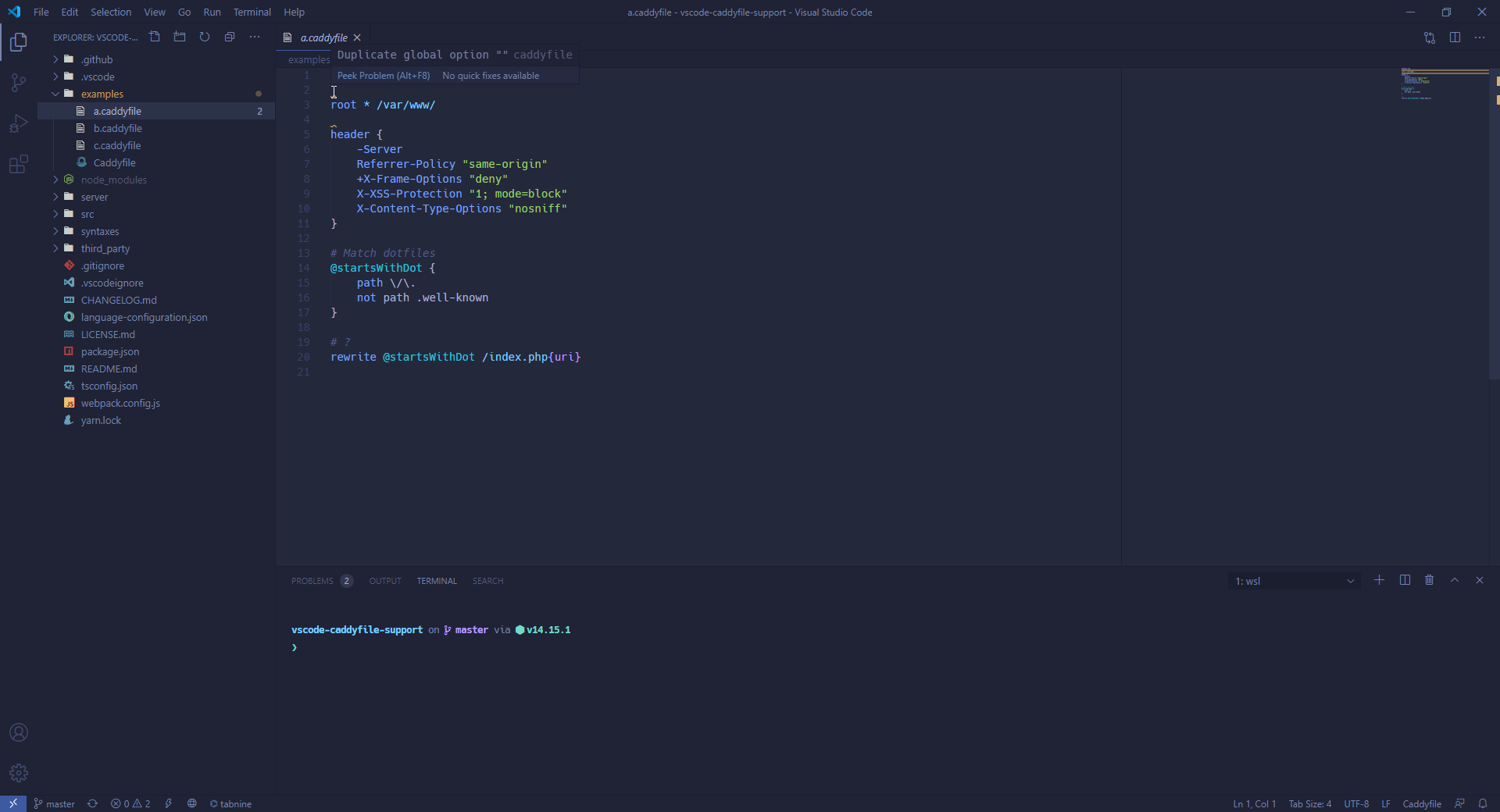 `duplicate Global Option` Inspection Is Ran Without A Global Options Block · Issue 7