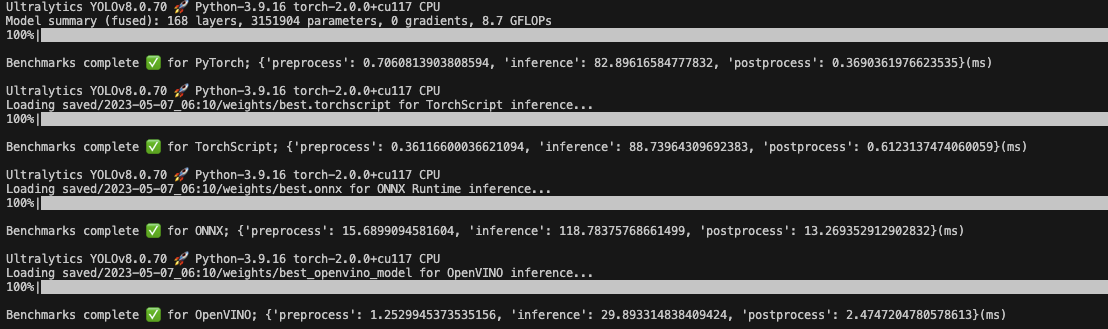 Different pre-process and post-process speeds of the exported models. · Issue #2451 ...