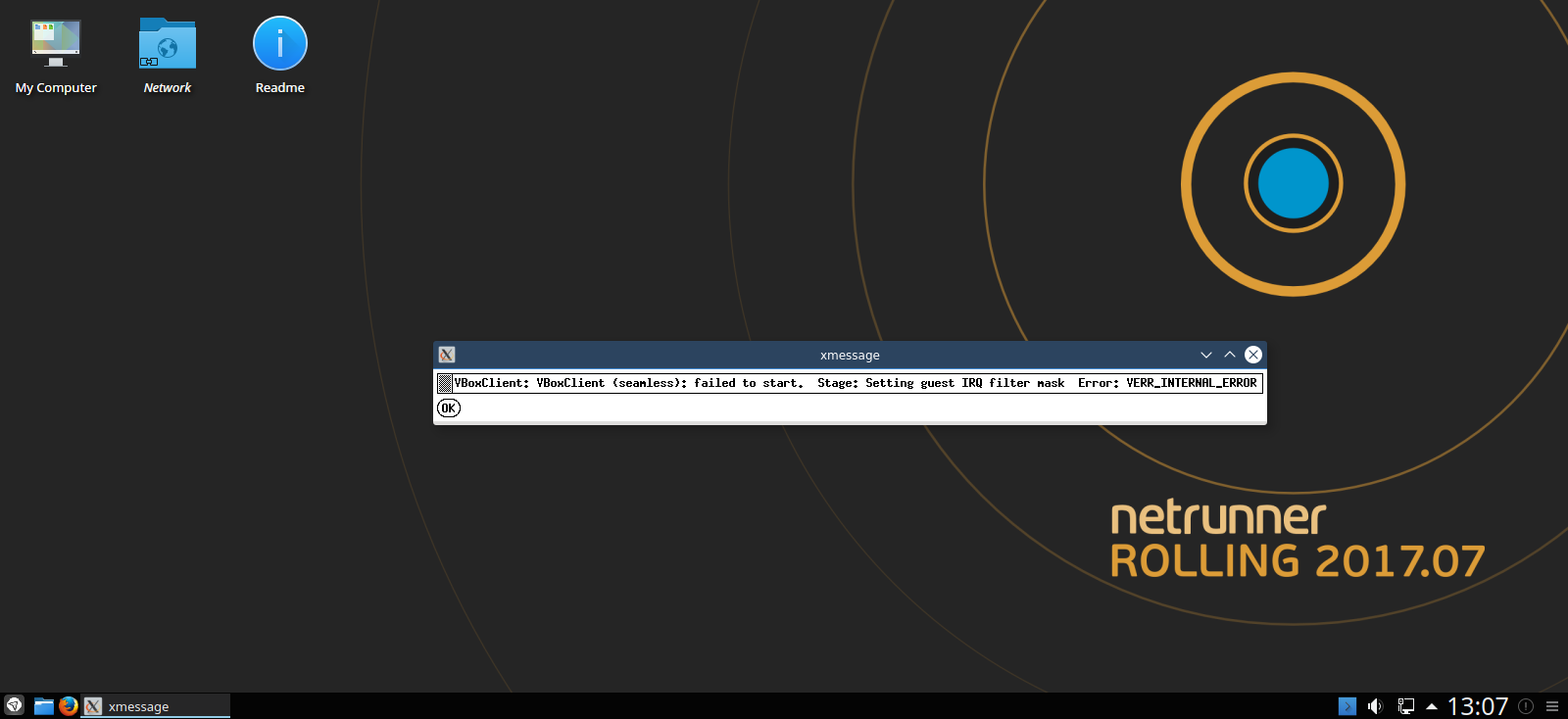 VBoxClient: VBoxClient (seamless): failed to start · Issue #16 · netrunner-rolling/QA-Bugs · GitHub