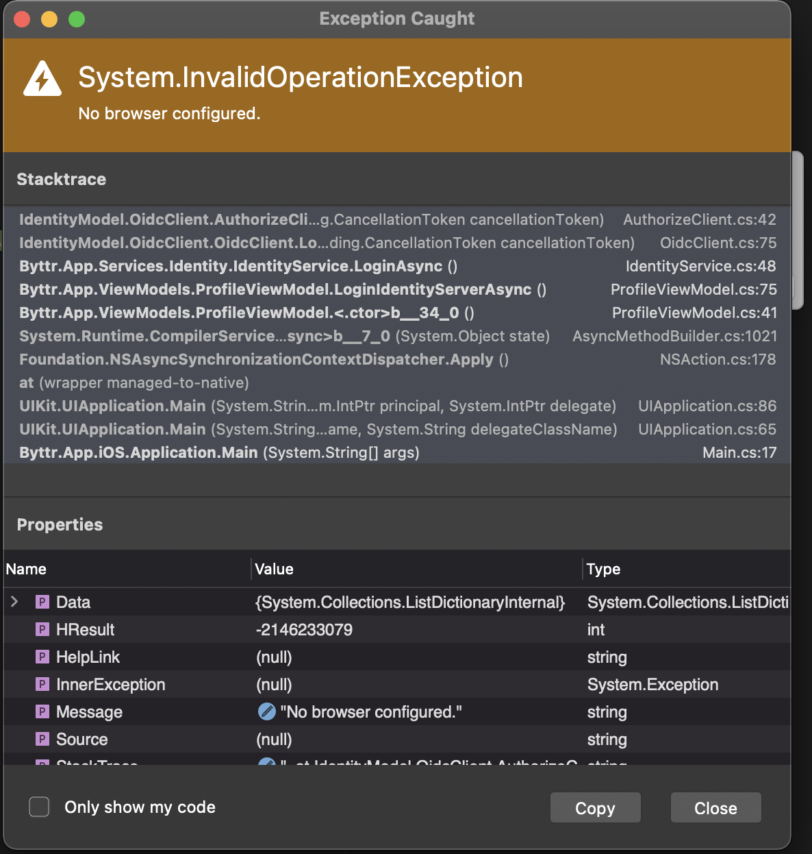 iOS: No browser configured · Issue #113 · DuendeArchive/IdentityModel.OidcClient.Samples · GitHub