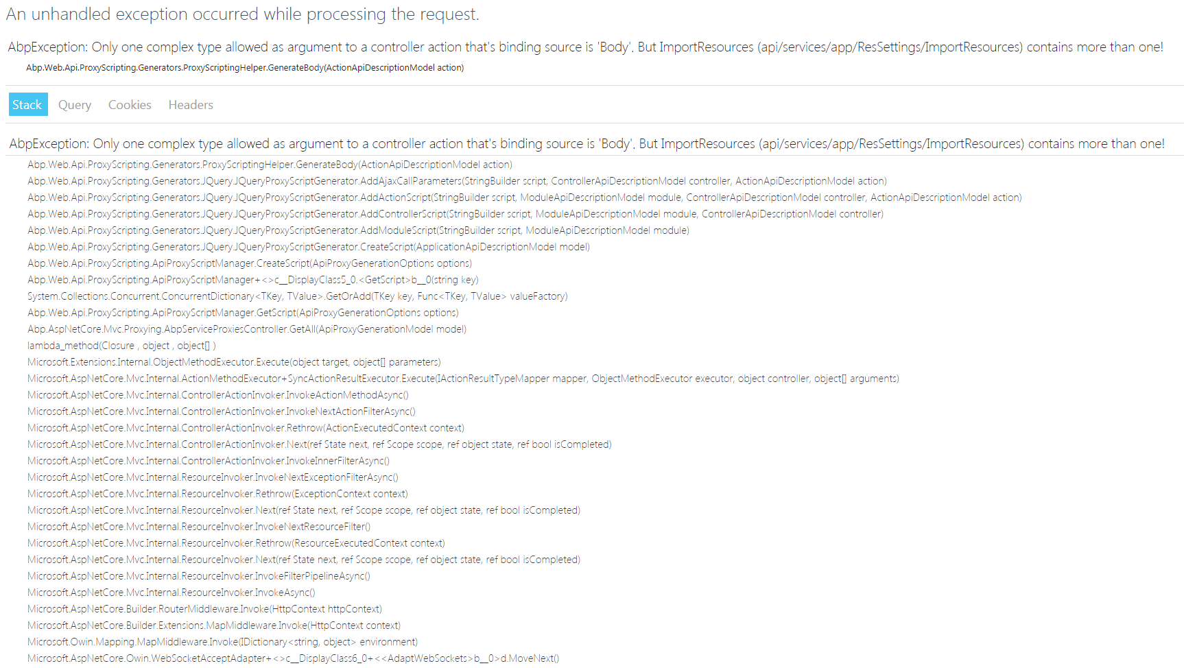 GetAll: Failed to load resource: the server responded with a status of 500 (Internal Server ...
