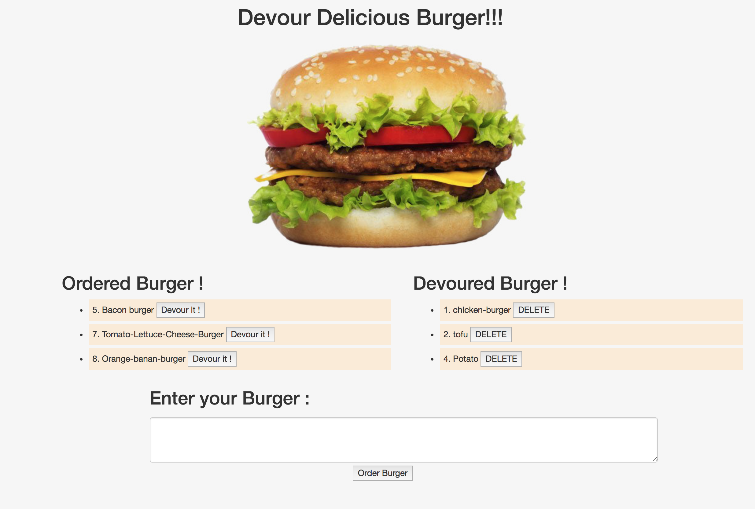 GitHub - sumirpv/sequelizedBurger