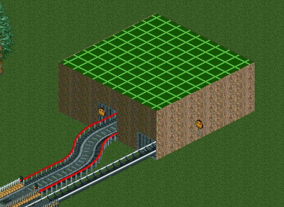 Underground on-ride photo section partially clips through adjacent ...