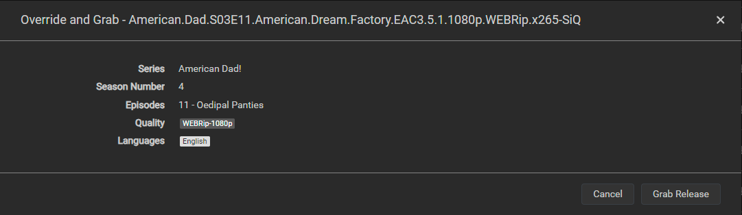 Manually selecting release and mapping doesn't carry over to import queue and requires manual ...