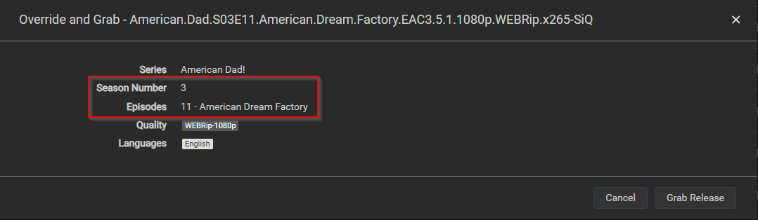 Manually selecting release and mapping doesn't carry over to import queue and requires manual ...