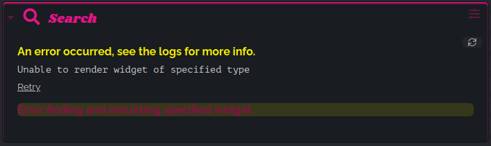 [BUG] custom-search widget will not load even with documentation example · Issue #1228 · Lissy93 ...