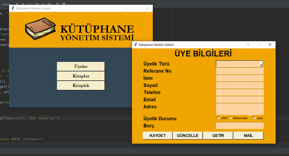 GitHub - Mertysahin/libraryManagement: Python & Tkinter kütüphane otomasyonu