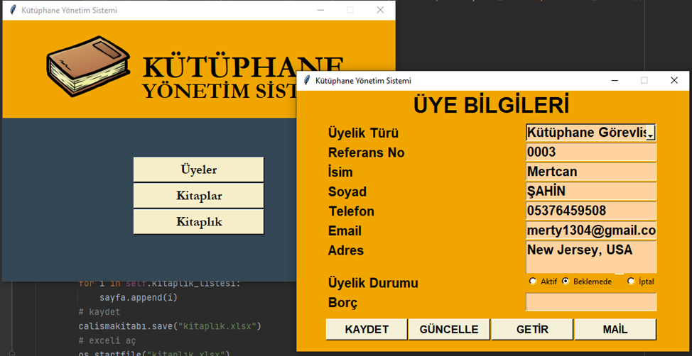 GitHub - Mertysahin/libraryManagement: Python & Tkinter kütüphane otomasyonu