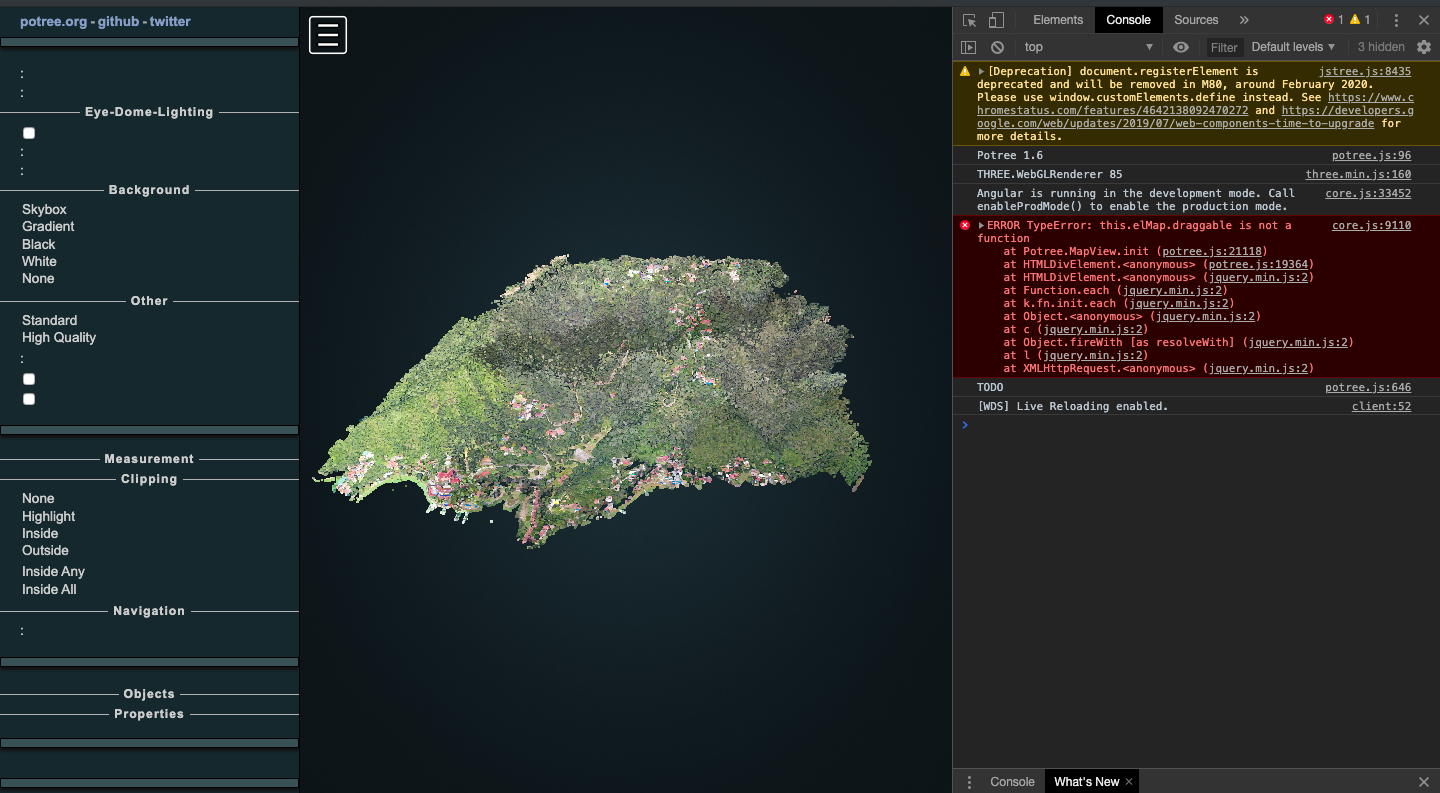 Potree sidebar_container does not work!!! · Issue #724 · potree/potree · GitHub