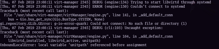 Virt-manager Could not connect · Issue #8338 · void-linux/void-packages · GitHub