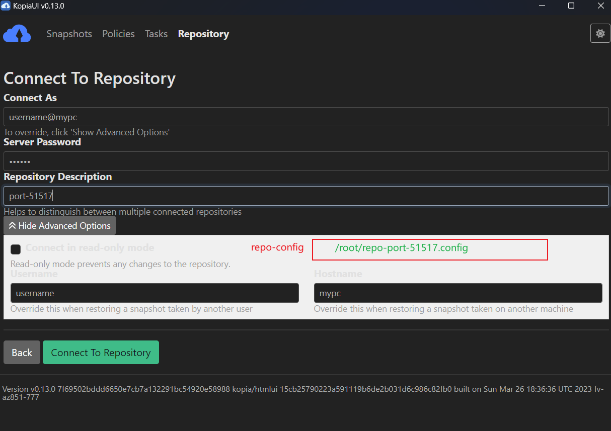 kopia server web gui add setting connection repo config file · Issue #3255 · kopia/kopia · GitHub