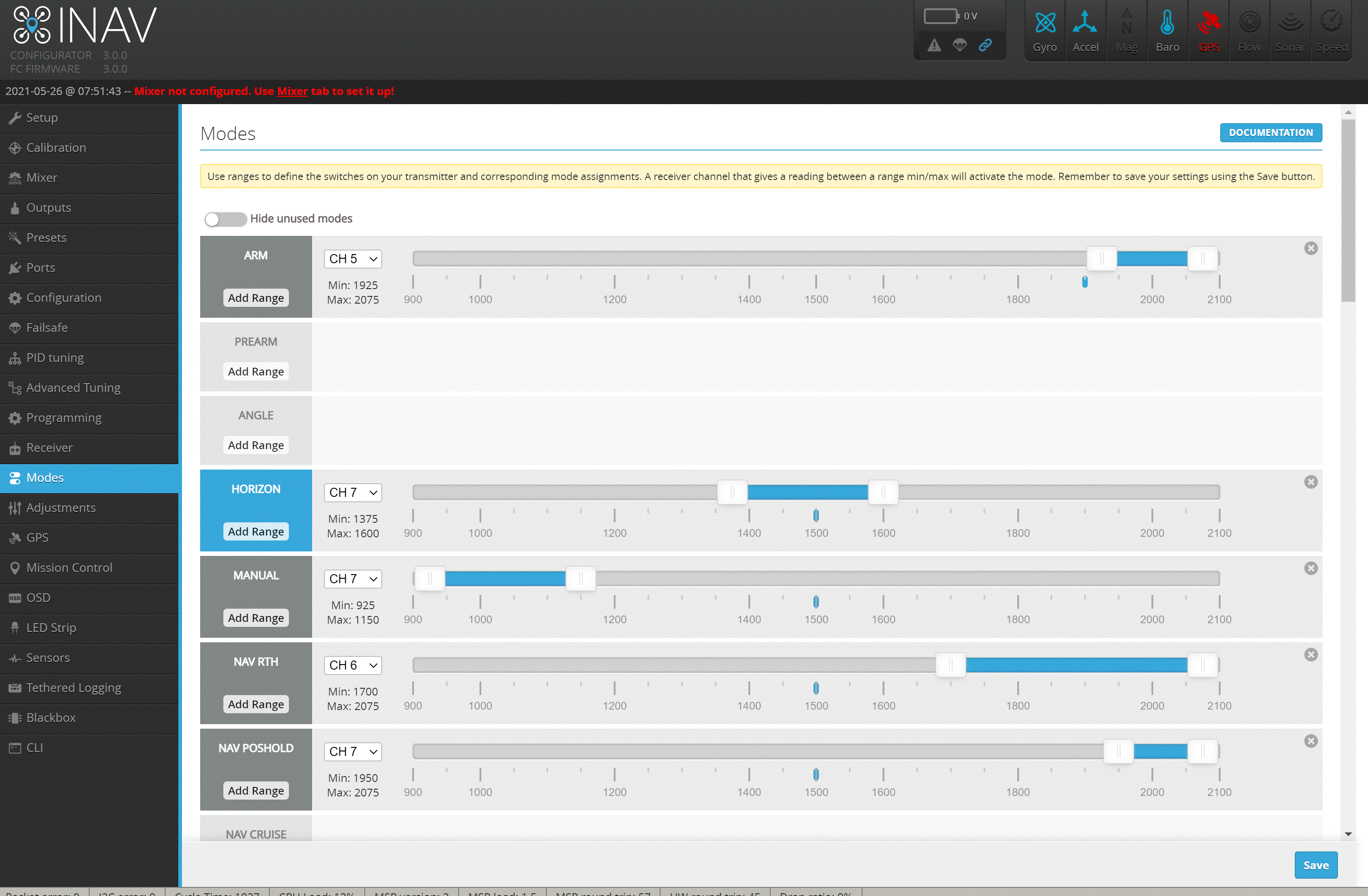 Modes Tab - Show only active modes button · Issue #1247 · iNavFlight/inav-configurator · GitHub