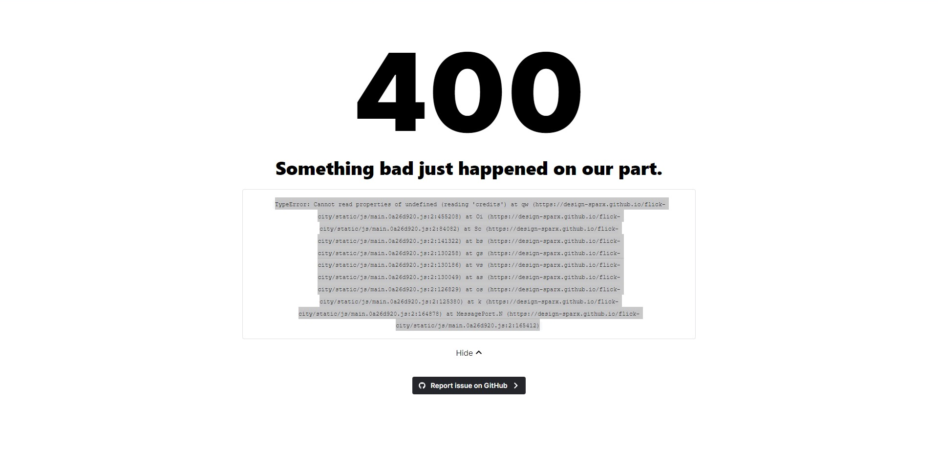 Error 400 · Issue #11 · design-sparx/flick-city · GitHub