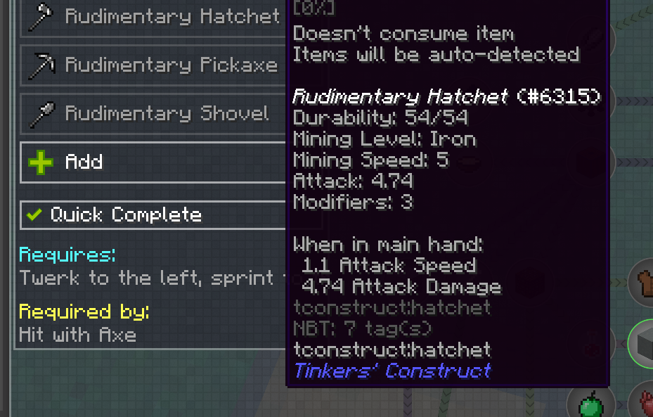 Questbook says "Rudimentary Axe" but should say "Rudimentary Hatchet". · Issue #170 · FTBTeam ...