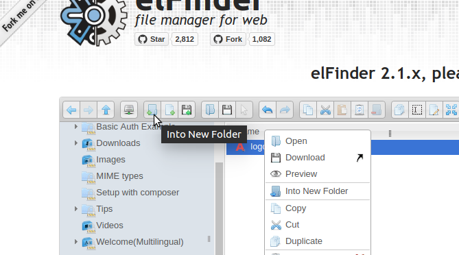 mkdir 'Into new folder' always on · Issue #2466 · Studio-42/elFinder · GitHub