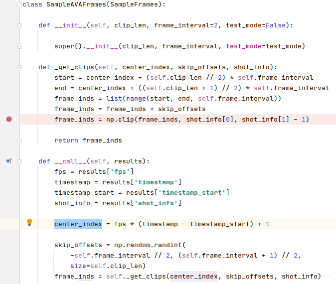 In SampleAVAFrames,center_index is not the key frame,it is more than ...