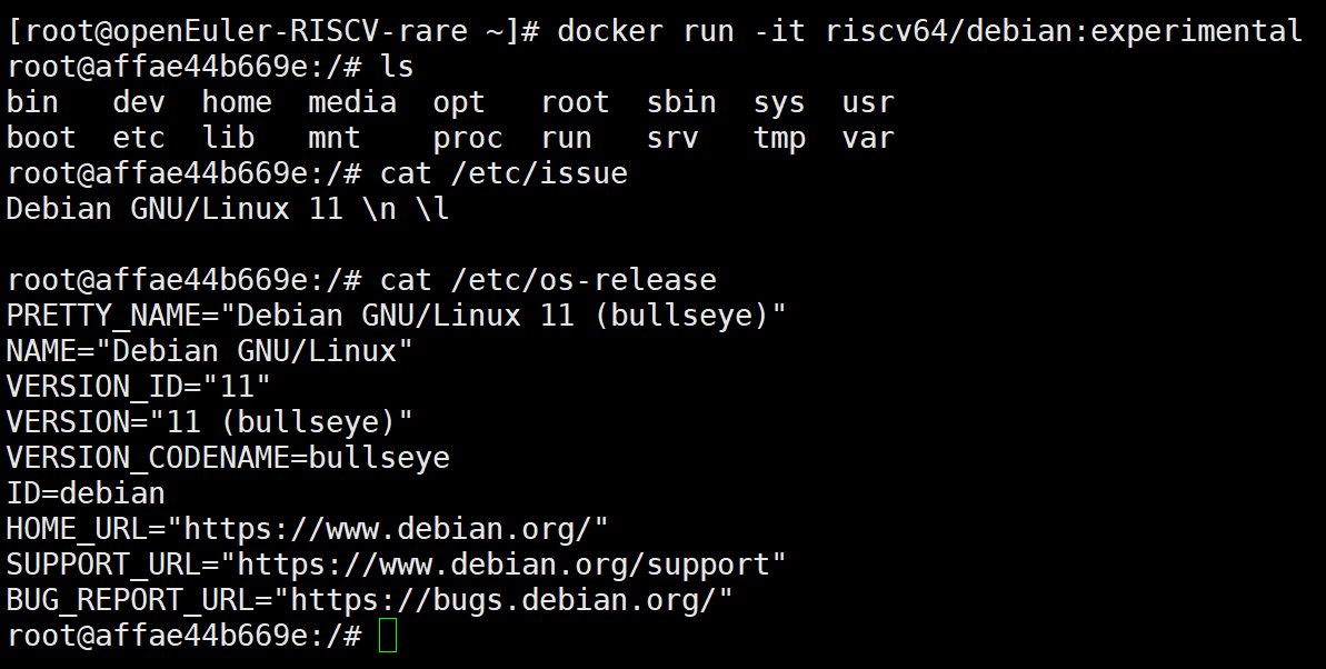 验证在 D1 上跑 openEuler，启动 docker，容器里跑 debian 和 ubuntu · Issue #25 · isrc ...