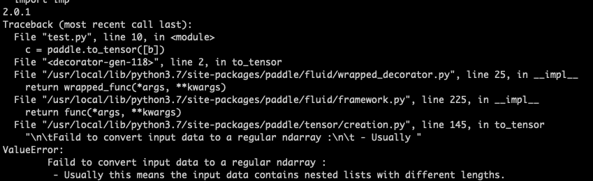 发现paddle.to_tensor的一个bug · Issue #31760 · PaddlePaddle/Paddle · GitHub