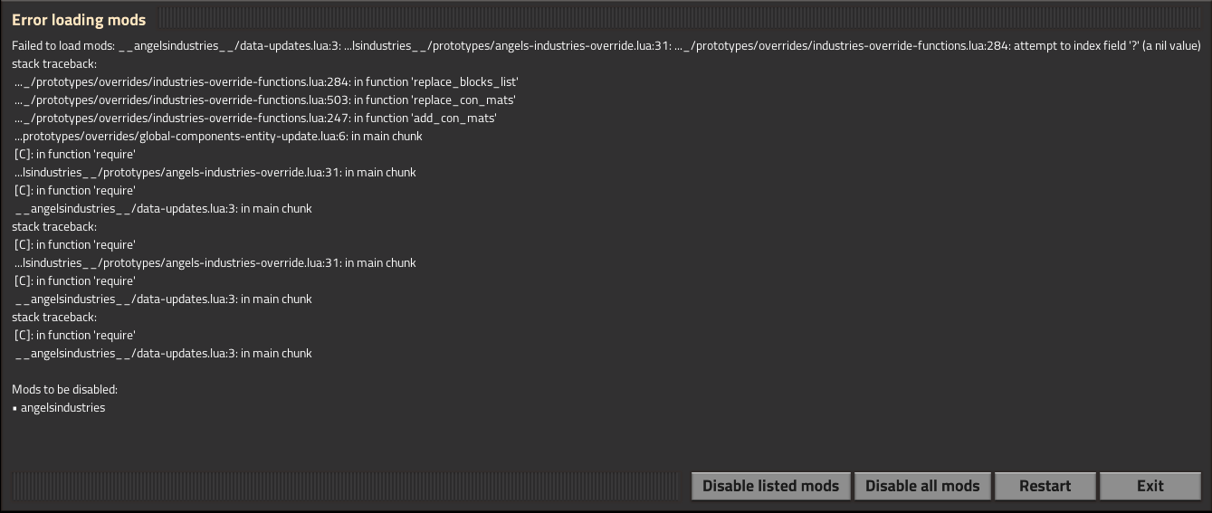 Angels components crash on replacing bob · Issue #68 · Arch666Angel/mods · GitHub