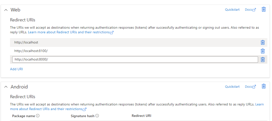 Unable to find hash in url, timing out / Unable to complete authoriation as there is no ...