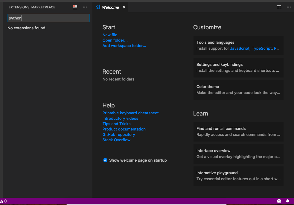 no extensions found · Issue #57884 · microsoft/vscode · GitHub