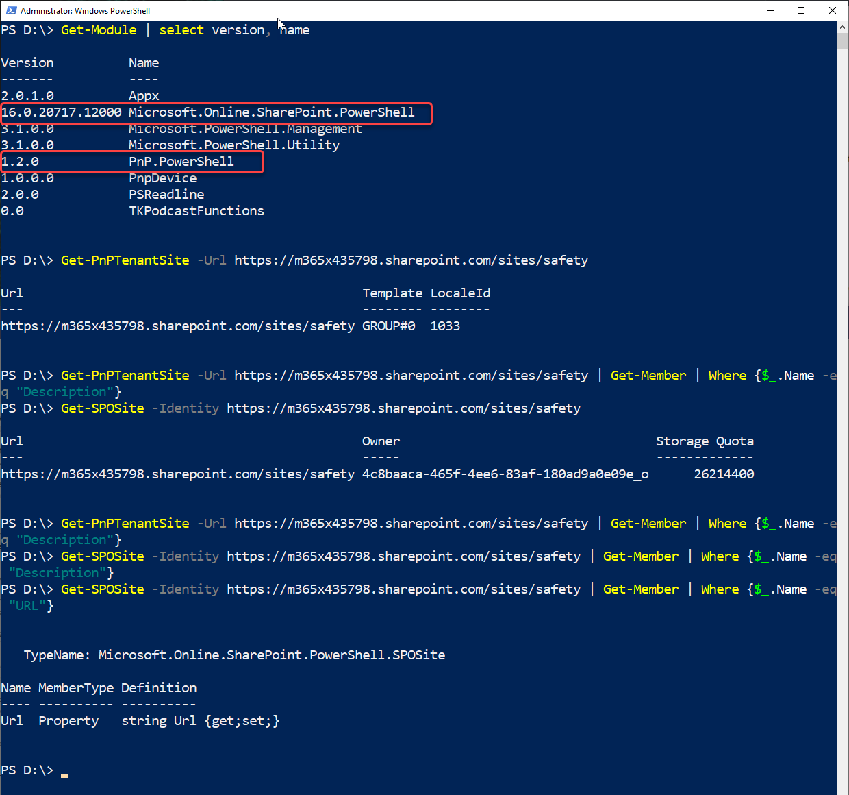 [BUG] Get-PnPTenantSite: Missing description · Issue #180 · pnp/powershell · GitHub