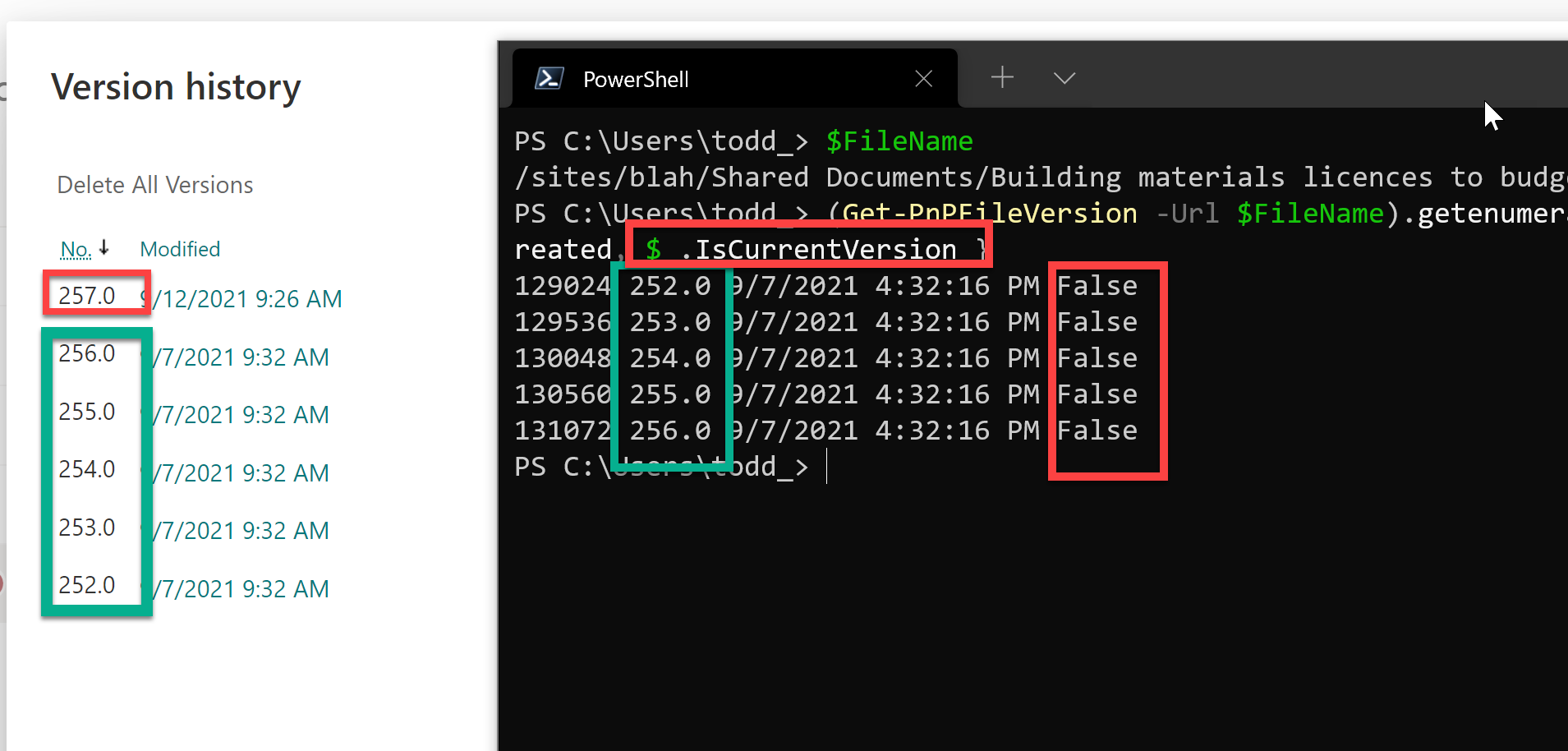 [BUG] Get-PnPFileVersion does not return Current Version · Issue #1098 · pnp/powershell · GitHub