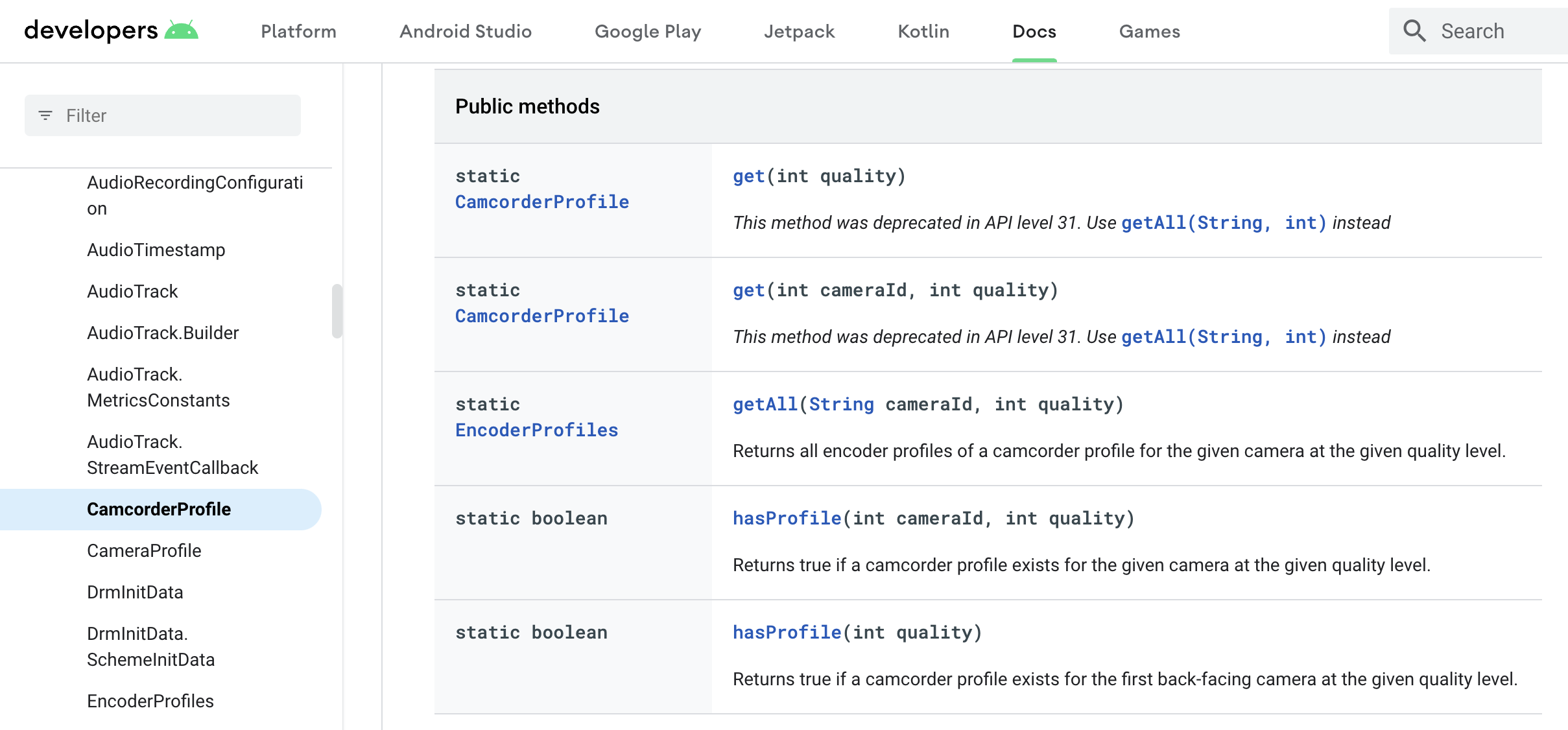 The plugin needs to update CamcorderProfile · Issue #109019 · flutter/flutter · GitHub