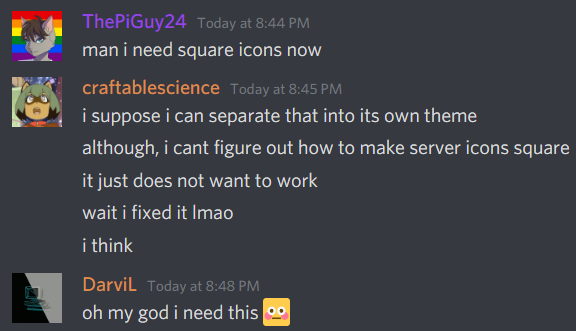 GitHub - craftablescience/Discord-Square-Theme: A theme for Discord that makes everything square.