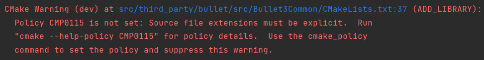 Fix Remove Cmake Policy 0115 Errors By Craftablescience · Pull Request 3945 · Bulletphysics