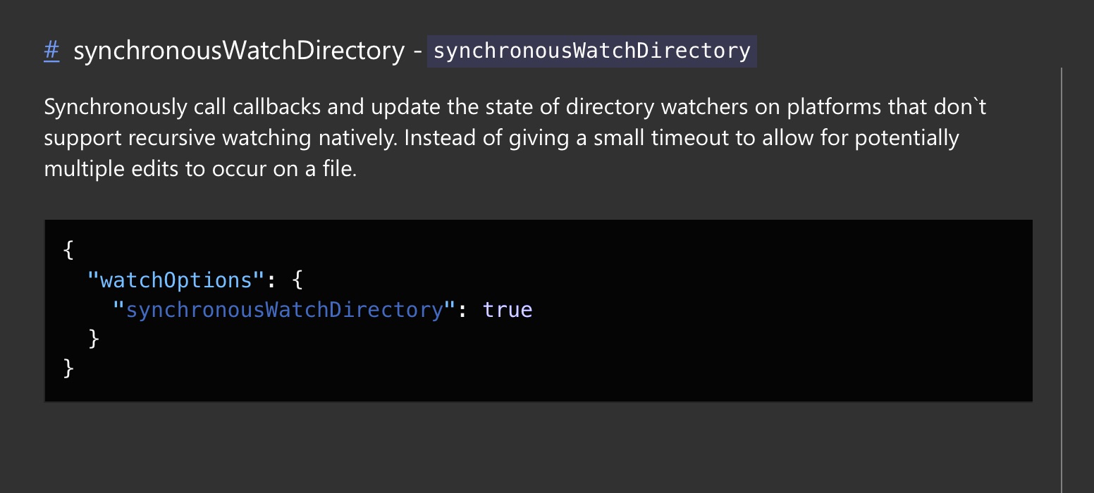 Incorrect warning for synchronousWatchDirectory in tsconfig editor. · Issue #45422 · microsoft ...